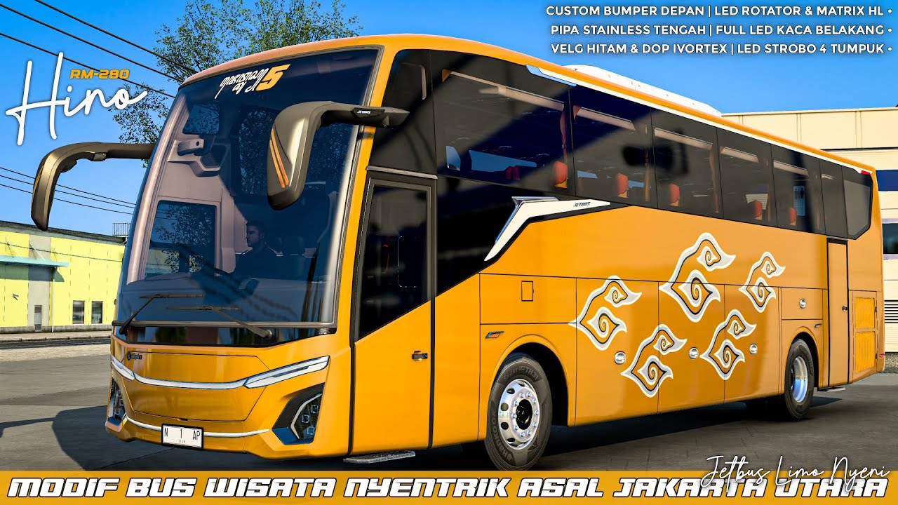 Modifikasi Bus Wisata Nyentrik Asal Jakarta‼️- JETBUS 5 SHD Hino RM280 ...