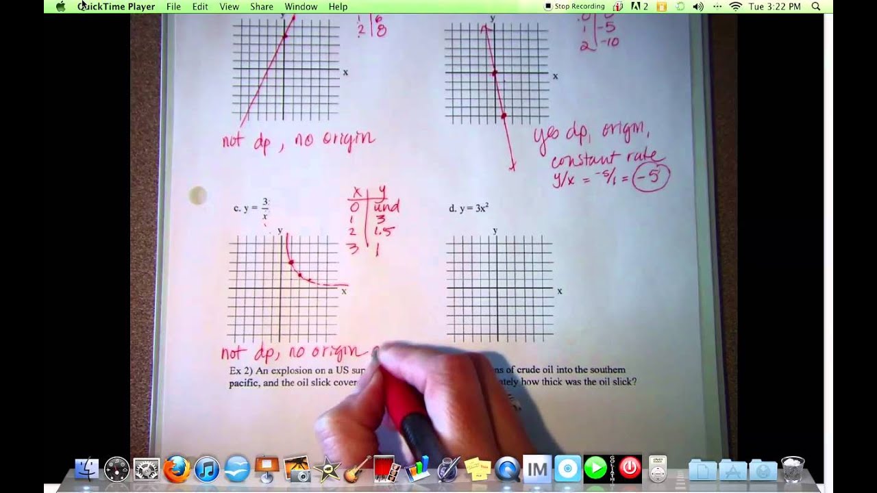 Determining direct proportion by graphing - YouTube