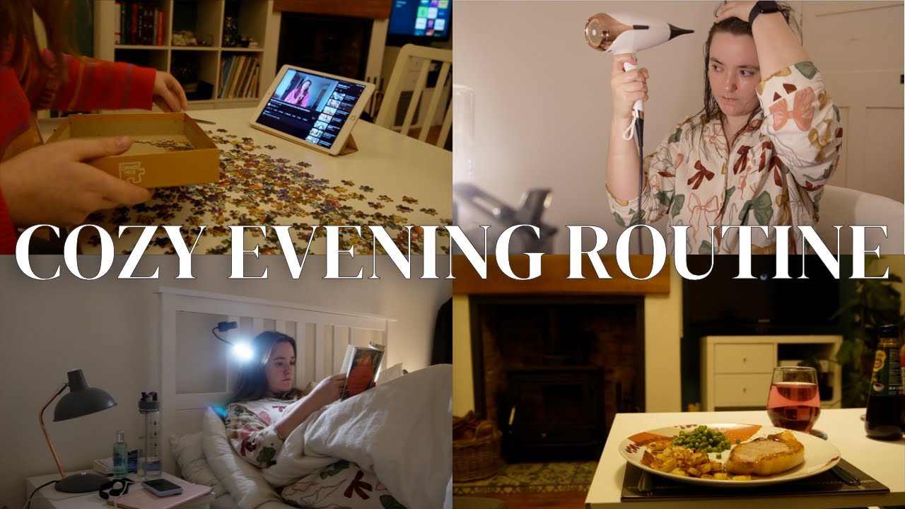 COZY EVENING ROUTINE 🔥📚🚿 Evening Skincare, Cozy Hobbies & Winding Down ...
