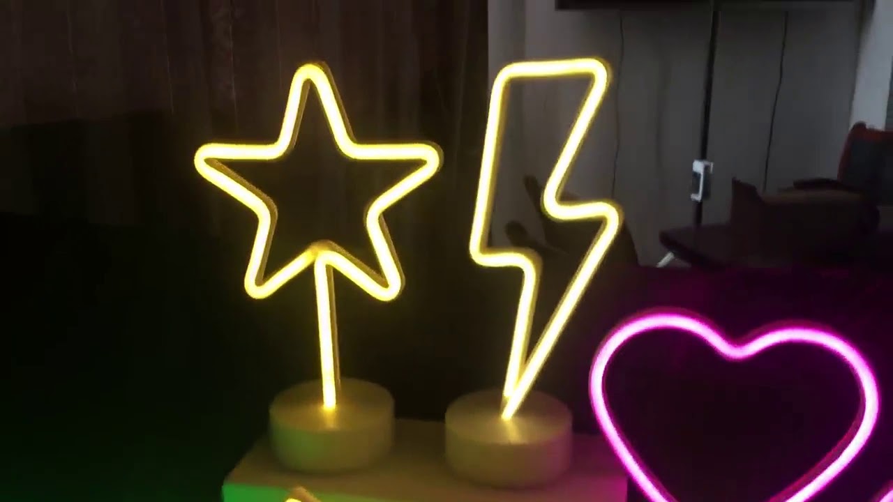 LED fashion cute neon table lamp - YouTube