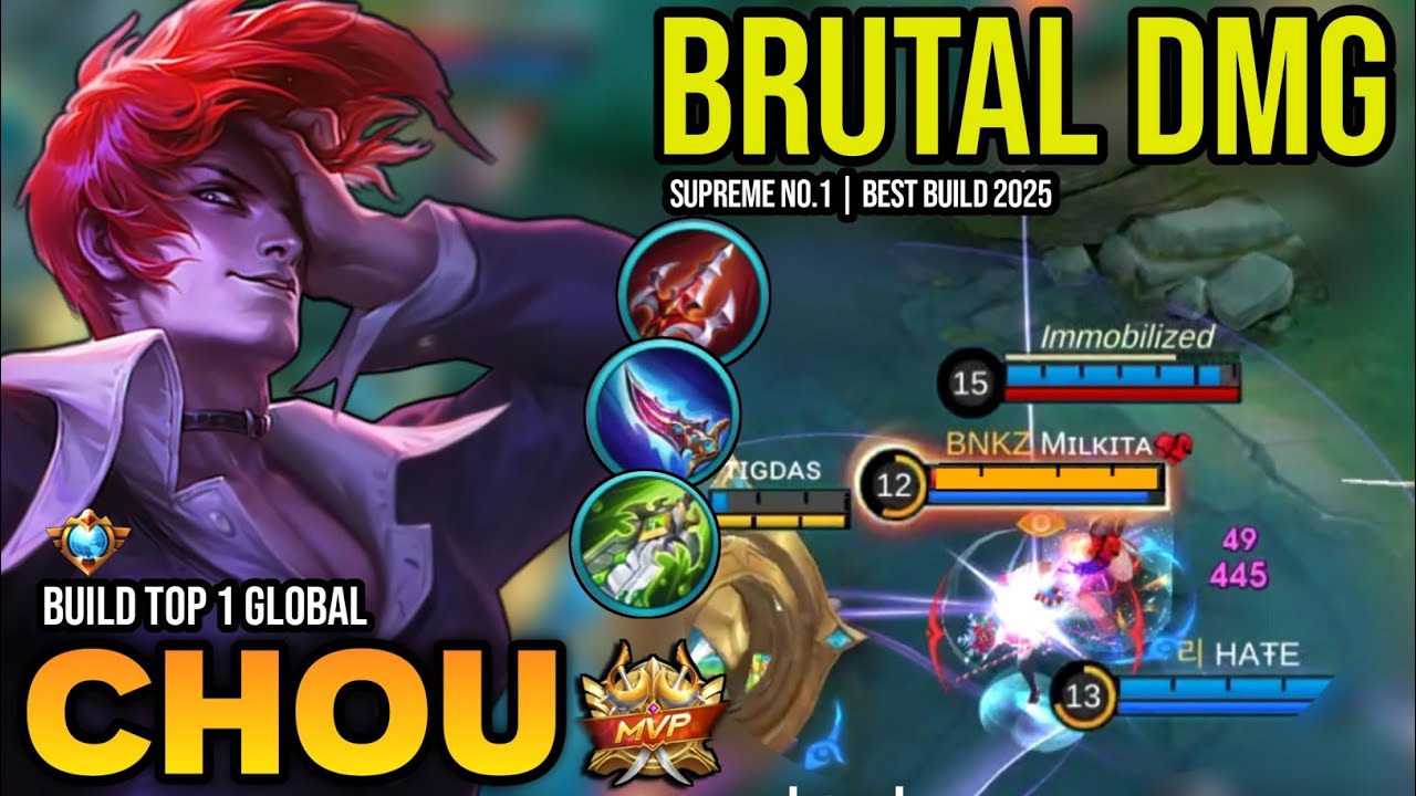 CHOU BEST BUILD 2025 | BUILD TOP 1 GLOBAL CHOU GAMEPLAY | MOBILE ...