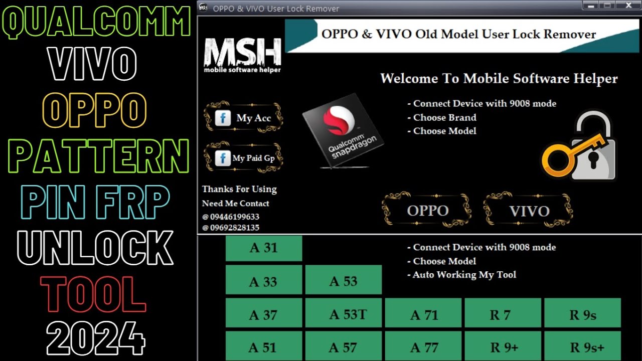 Oppo Vivo Qualcomm All Mobile Pattern Frp Unlock Tool 2024,Vivo ...