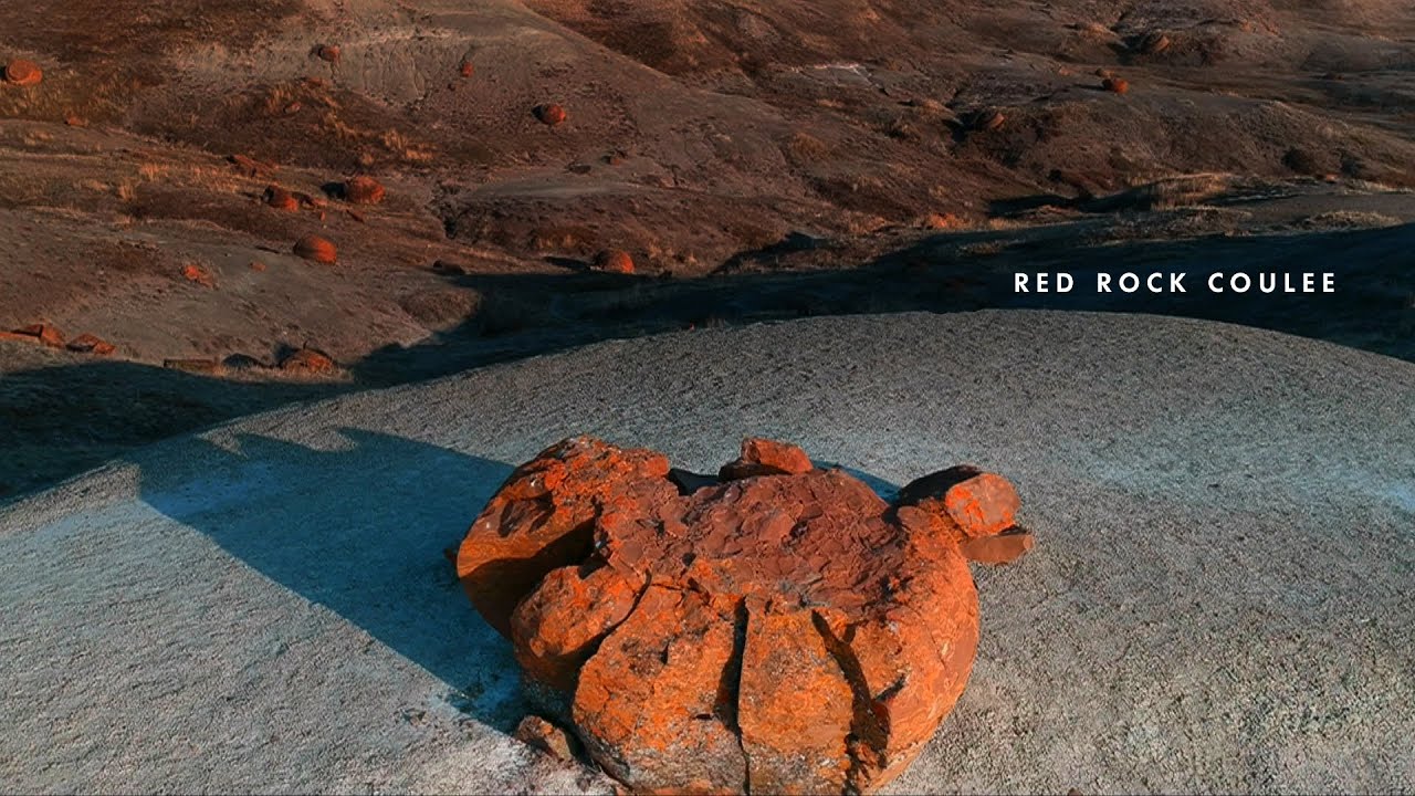 Aerial Views of Red Rock Coulee in Alberta - YouTube
