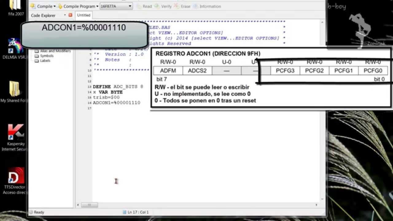 tutorial programación en PICBASIC (convertidor analogico digital de 8 ...