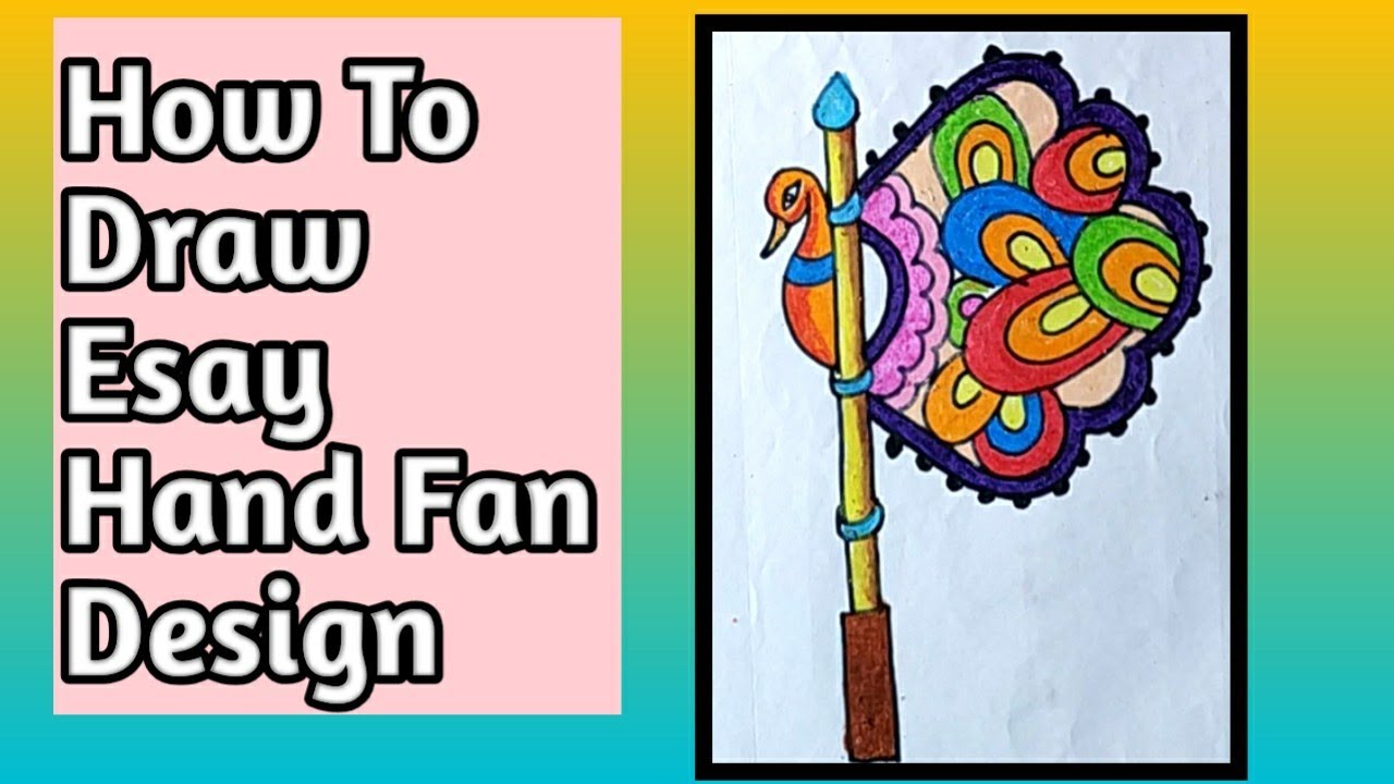 How To Draw Esay Hand fan design - YouTube