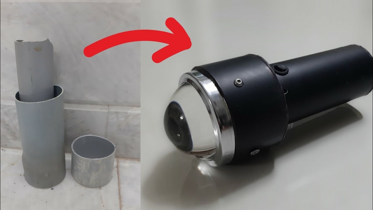 Making a bright flashlight with PVC pipe - YouTube