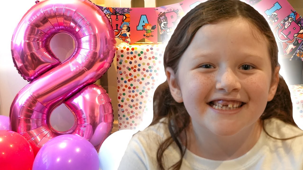 OLIVIA'S 8TH BIRTHDAY Opening Presents | Fun Family Three Ava Isla and ...