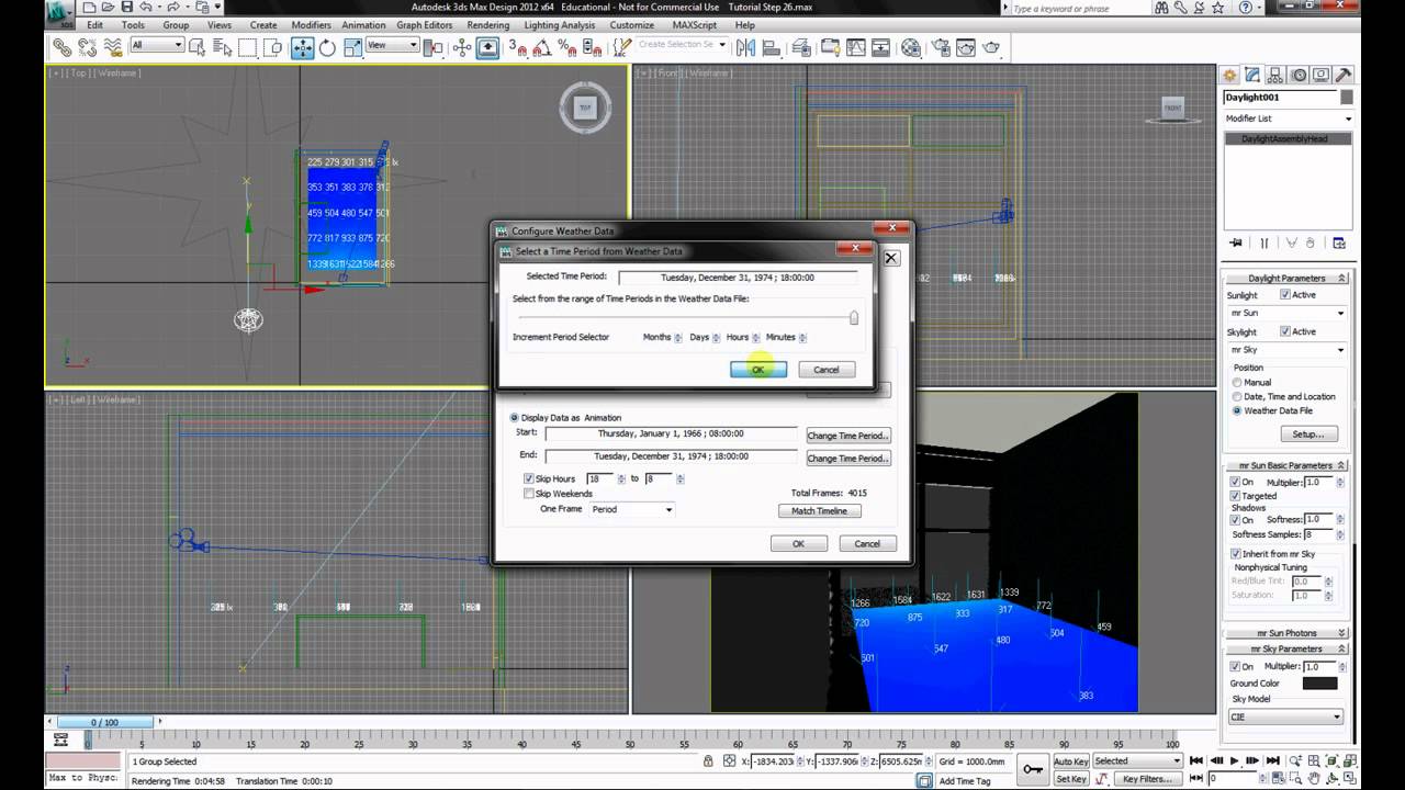 Daylight Simulation Tutorial - 3ds Max Design step 28 - YouTube