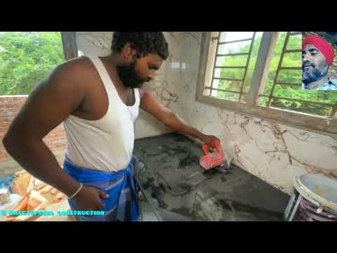 Kitchen counter top Granite Fixing process ,Kitchen table granite fitting process - YouTube