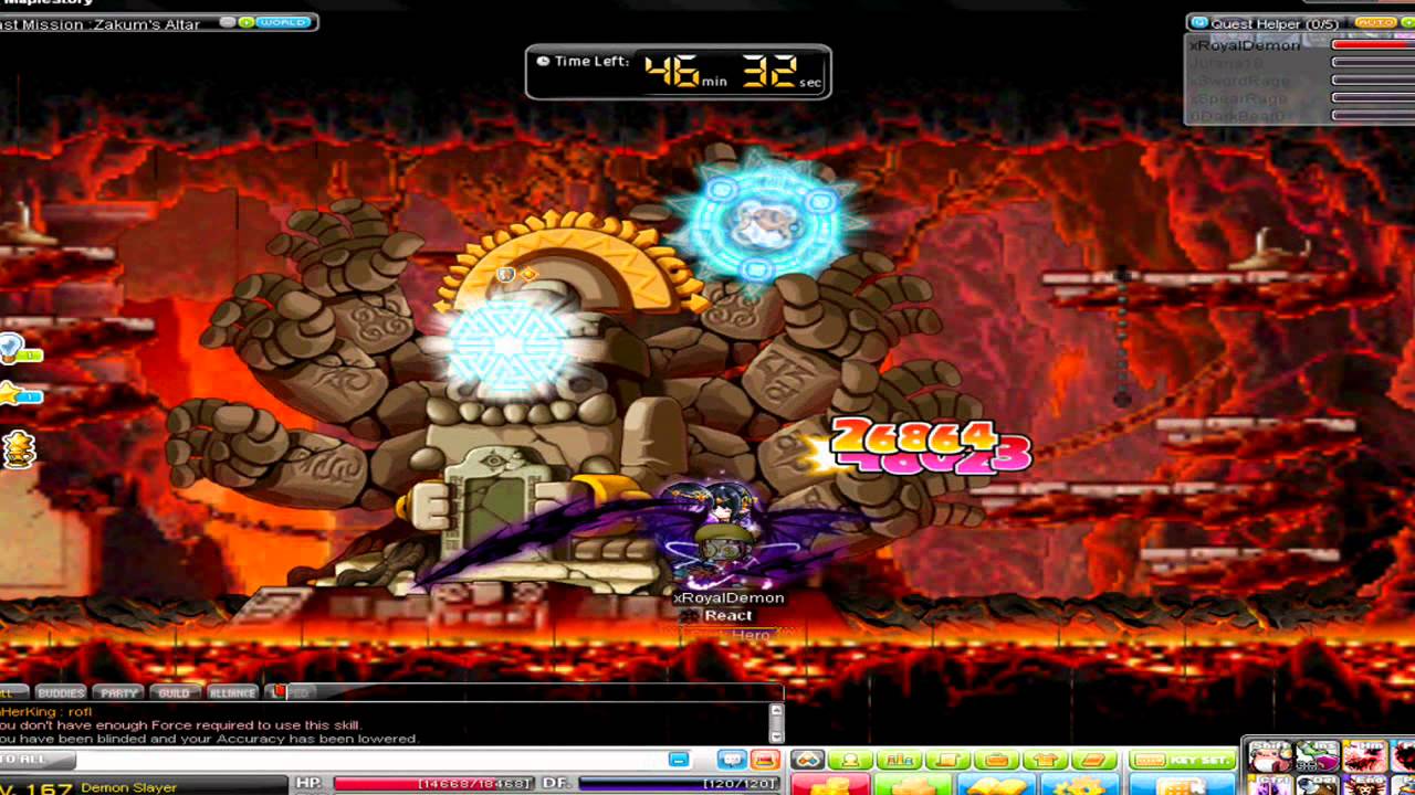 Maplestory Lvl 167 Demonslayer Killing Zakum Arms [HD] - YouTube