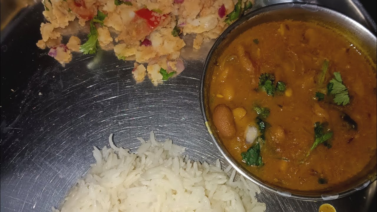 Aalu choka rise rajma roti recipe Rajma recipe with aalu choka rise ...