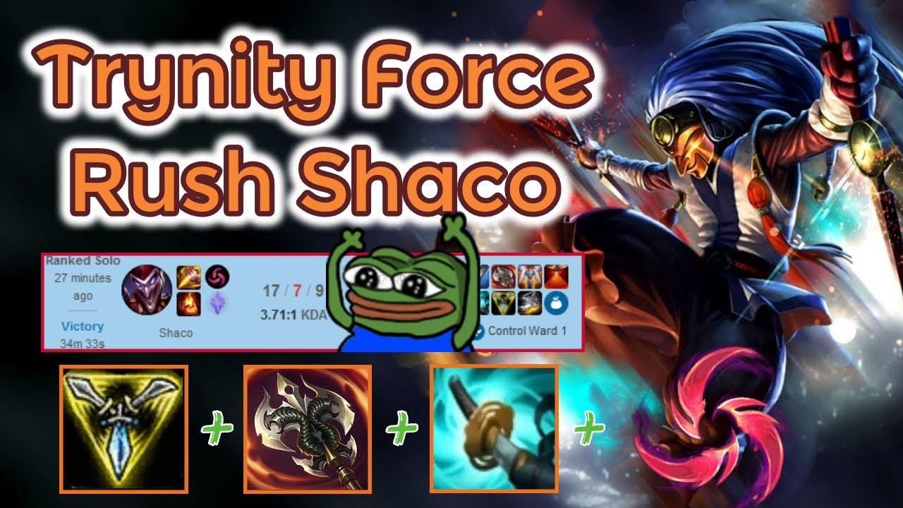 Trinity Force Shaco Rush Jungle smurfing in Gold [League of Legends ...