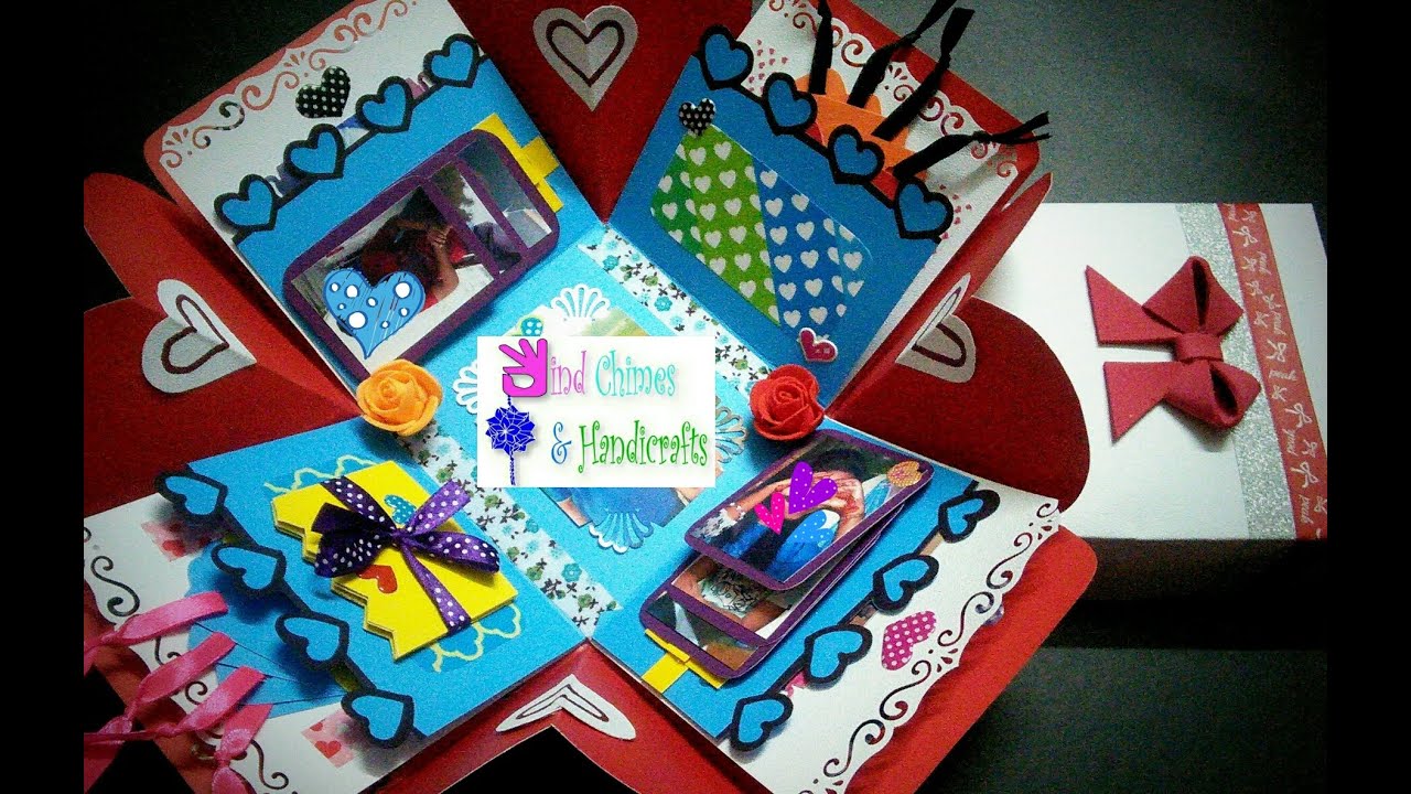 DIY Surprise Explosion Box / Red White Explosion Box / Crafting with ...