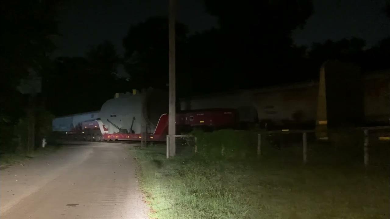 UP Nascar Special: UP 8908 leads special train with a large boiler on a depressed flatcar (part ...