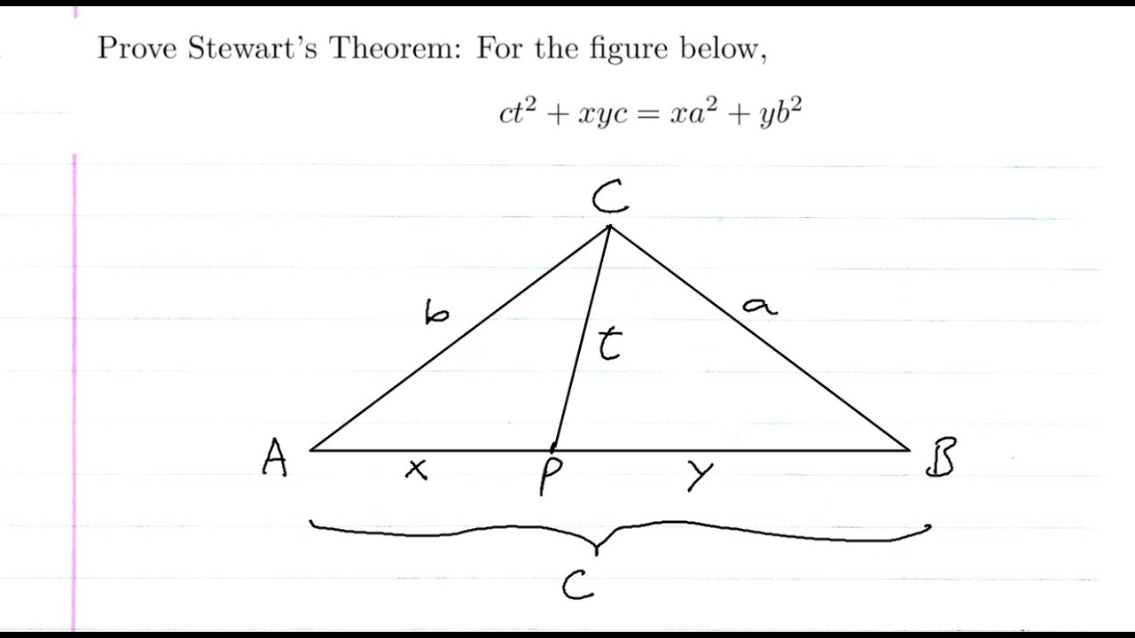 Proving Stewart's Theorem - YouTube