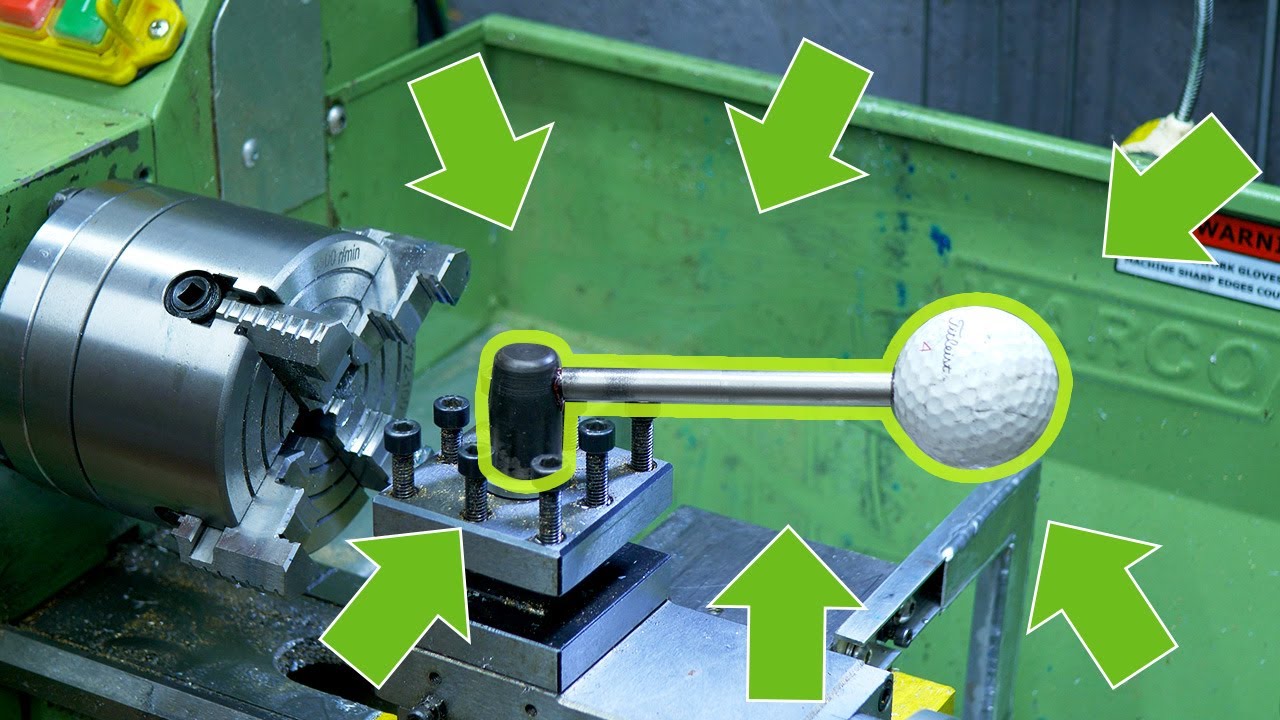 Shop made golf ball tool post handle. Golf ball recycling. WARCO wm180 ...