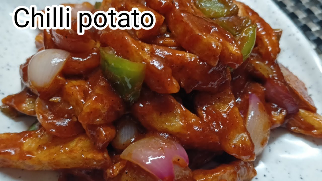 Chilli potato recipe /gravy chilli potato /crispy aloo snacks /चिली ...