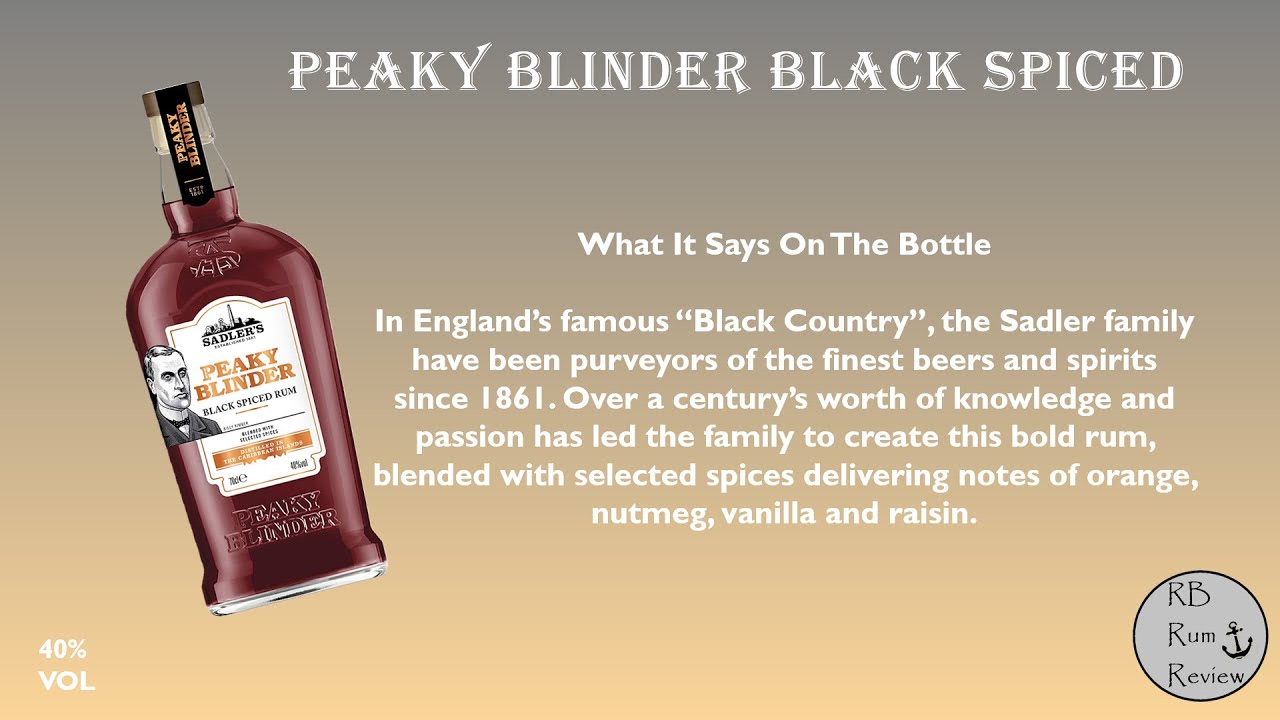 Peaky Blinders Black Spiced Rum Review - YouTube