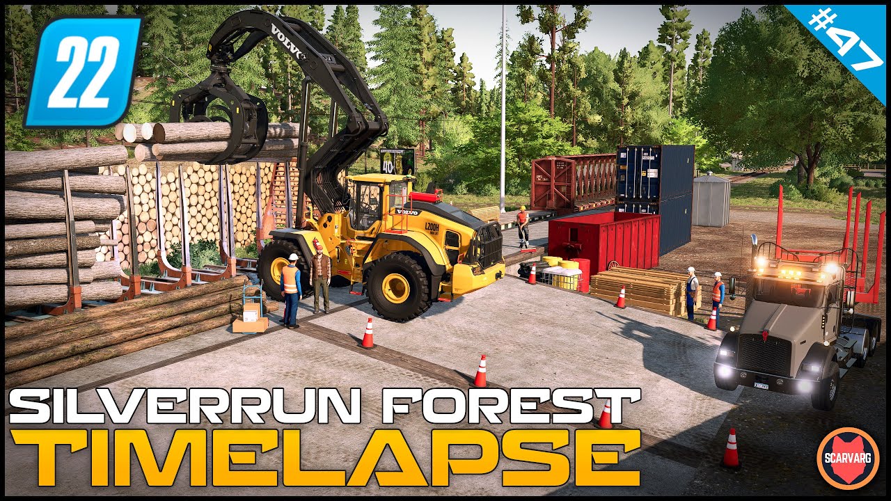 🇺🇸 Unloading Trailer With Logs Onto A Train - Logging Series ⭐ FS22 ...