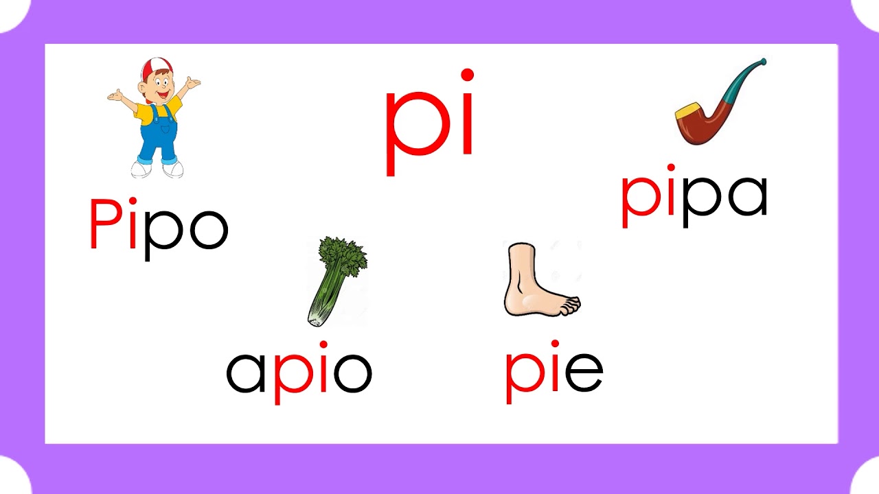 Banco de palabras y oraciones con la consonante Pp - YouTube