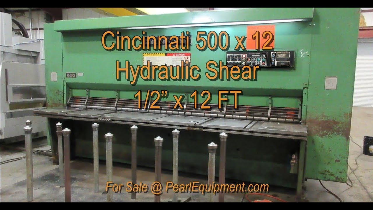 Cincinnati 1/2" x 12' Hydraulic Plate Shear - YouTube