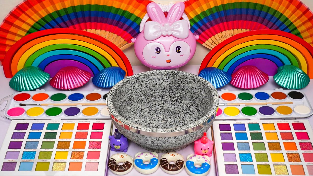 Satisfying Video l DIY How to make Rainbow SLIME From Mixing Pink ...