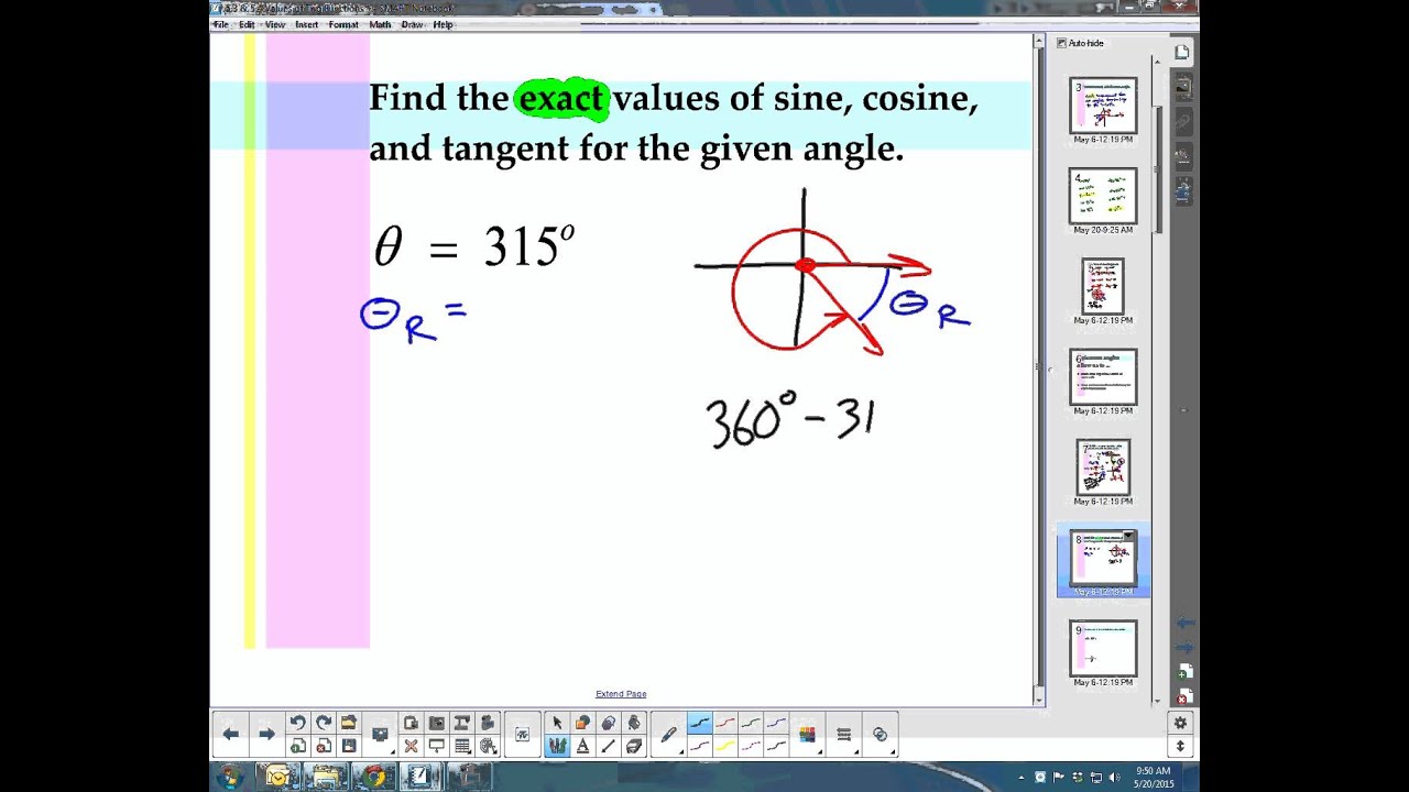 5.4 #2 Using Reference Angles to Find Exact Values - YouTube