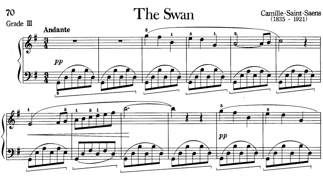 Piano Pieces For Children Grade 3 No 6 Saint Saens The Swan P 70 piano-pieces-for-children-grade-3-no-6-saint-saens-the-swan-p-70
