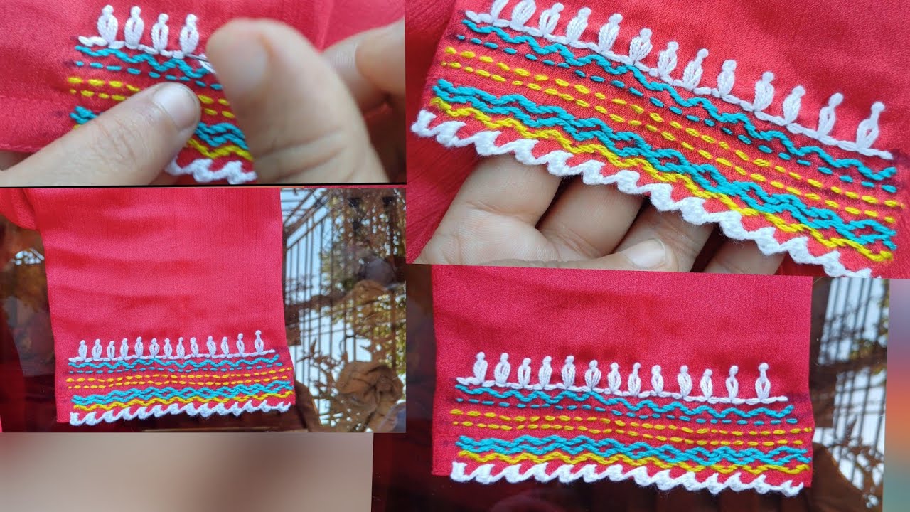 Beautiful and simple hand embroidery sleeves design/borderline ...