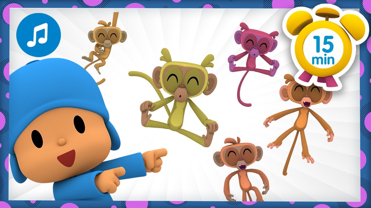 🐵FIVE LITTLE MONKEYS JUMPING ON THE BED + More Nursery Rhymes & Kids ...