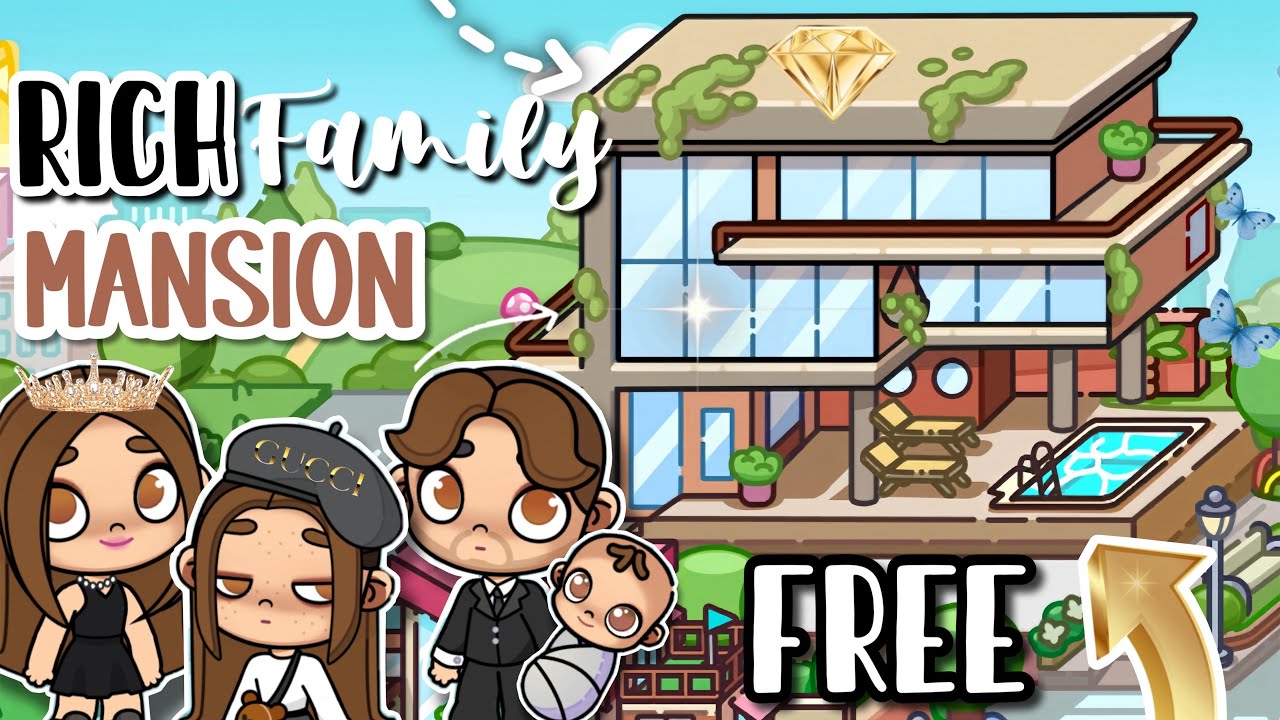 RICH FAMILY MANSION HOUSE MAKER🌟Aesthetic AVATAR WORLD House Ideas💵 ...