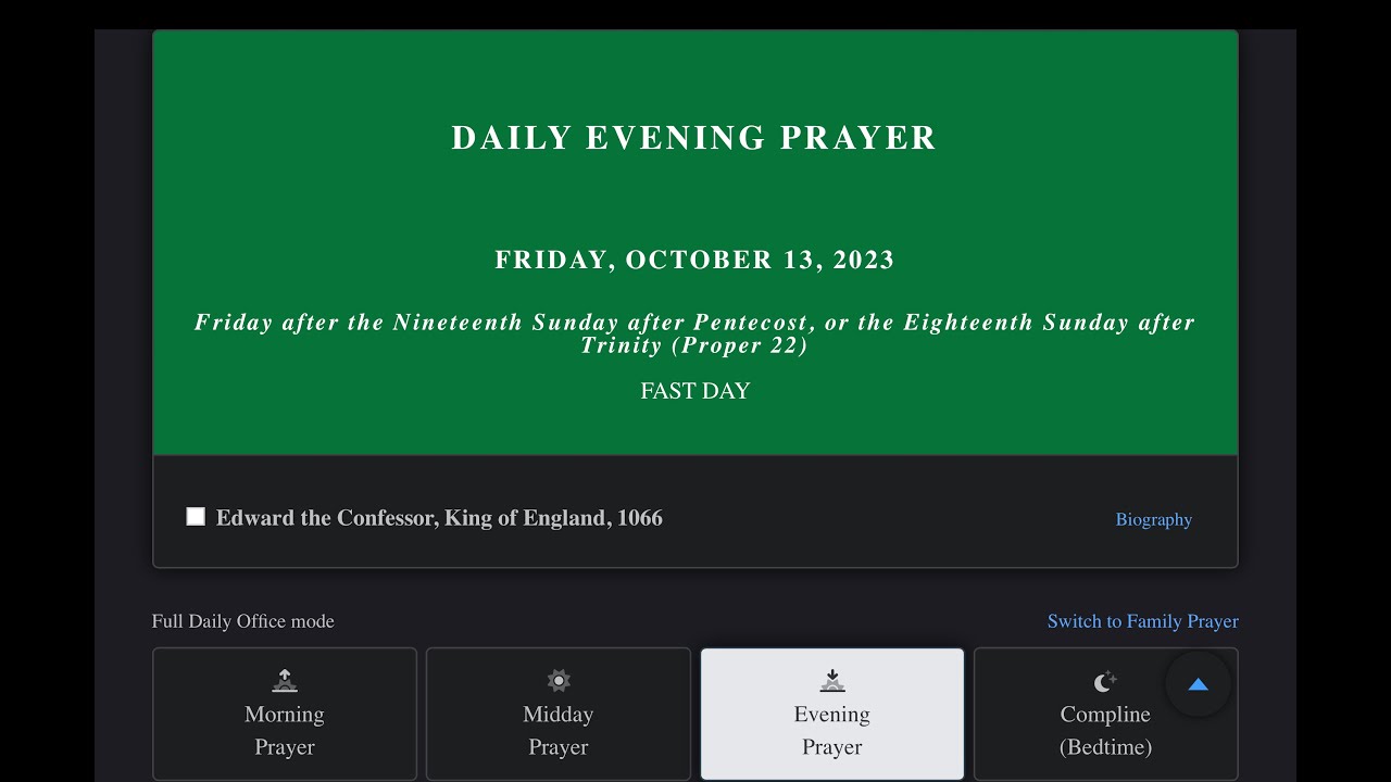 The Daily Office | Morning Prayer Friday 13 October 2023 from The Book ...
