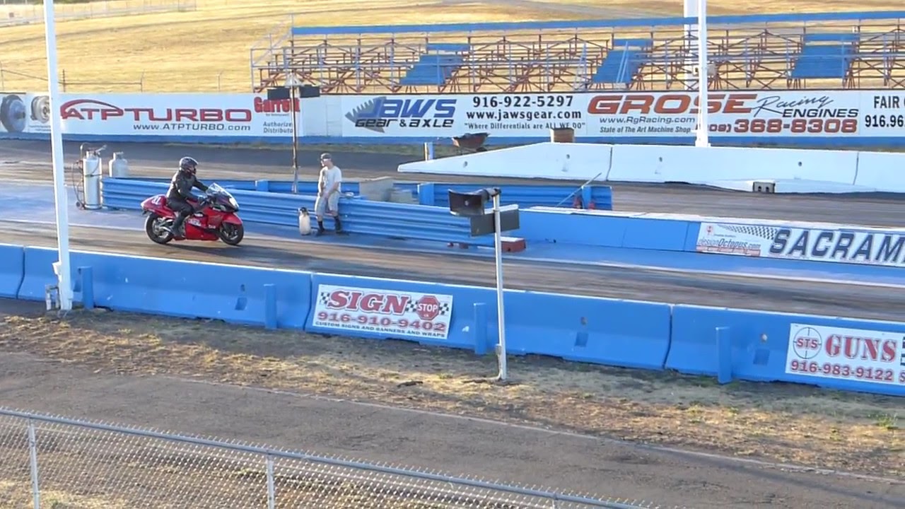 My first drag race on the Hayabusa - Sacramento Raceway June 2013 - YouTube