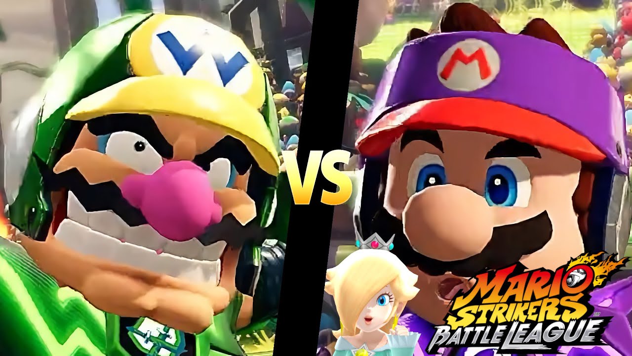 Mario Strikers Battle League Team Wario vs Team Mario in Jungle Retreat ...