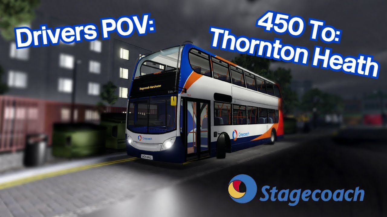 Roblox Croydon Croycoach Enviro 400 drivers POV: 450 to Thornton Heath ...