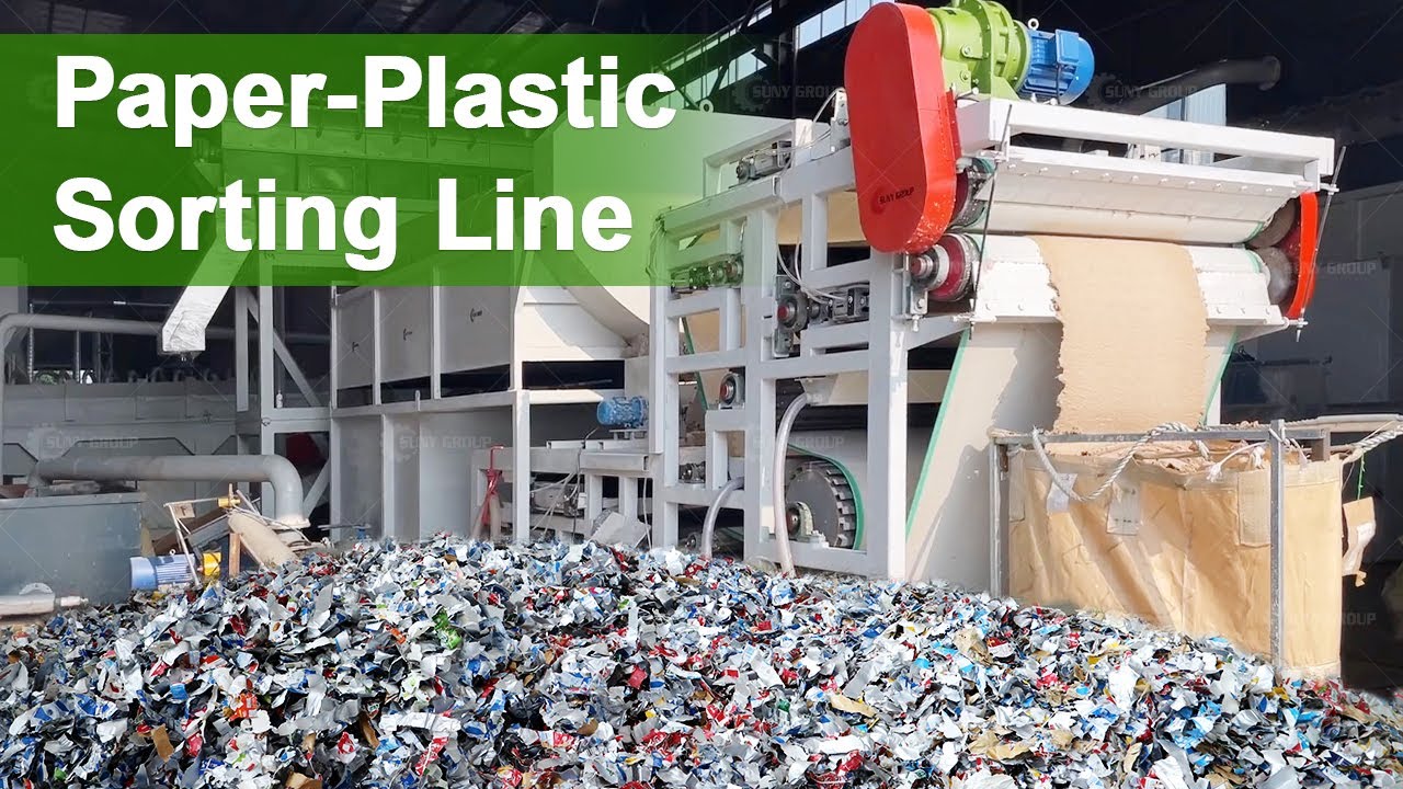 Paper-Plastic Waste Sorting and Recycling Line - YouTube