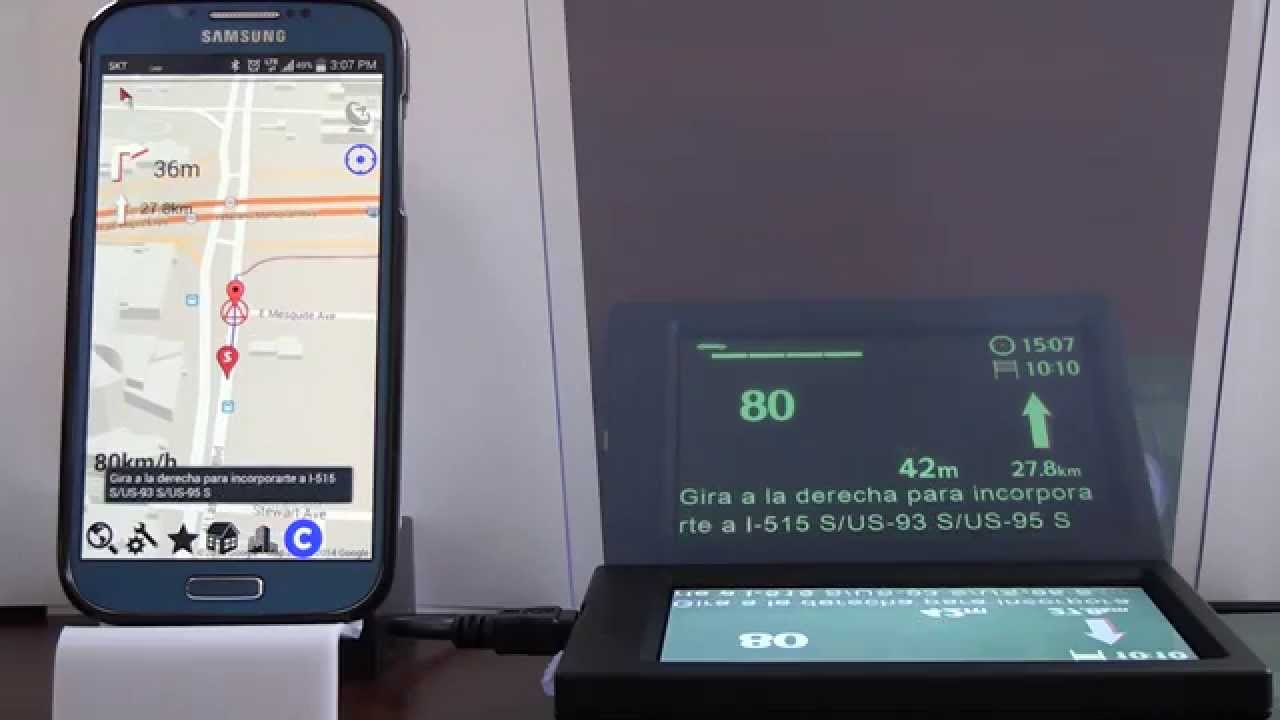 SMARTHUD with ZNAV map application - YouTube
