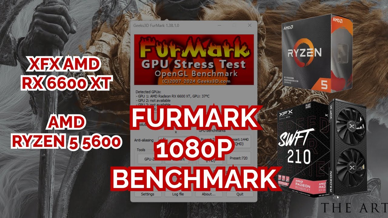 Furmark Stress Benchmark Test with AMD Radeon RX 6600 XT and Ryzen 5 ...