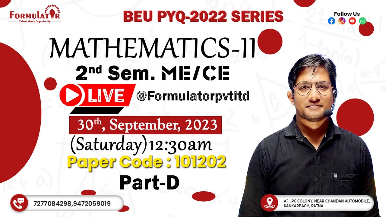 BEU PYQ-2022 Series Mathematics-II Part-04 2nd Semester #civil #beu # ...