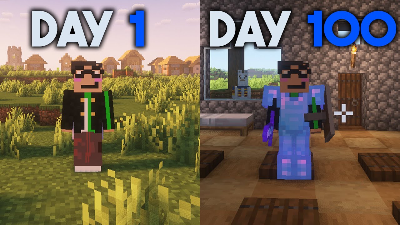 I survived 100 days in Hardcore Minecraft - YouTube