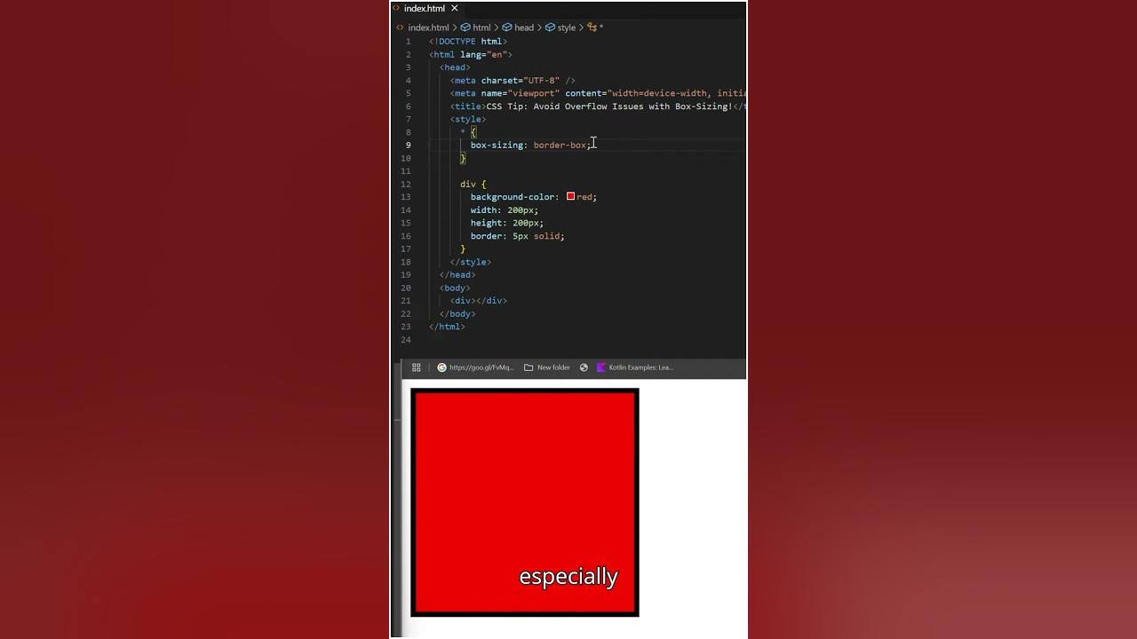 Re CSS Tip# Avoid Overflow Issues with Box-Sizing!.webm #G2G #ReactJS #CodingTips #TipForToday ...