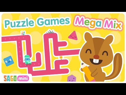 PUZZLE GAMES for Kids 🧩🧠 Mega Mix! | Preschool and Kindergarten Activities | Sago Mini School