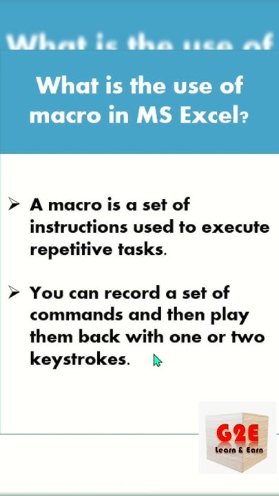 what is macros and usage & benefits of macros? #gaintoearn - YouTube