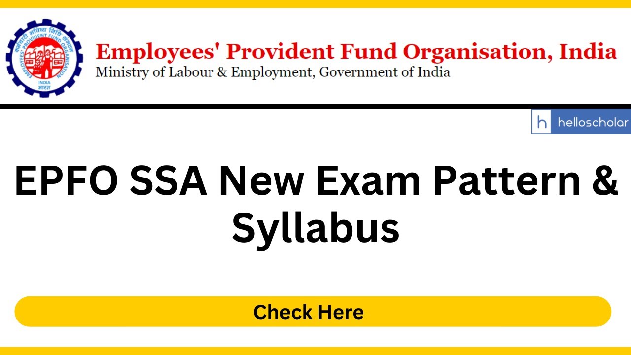 EPFO SSA New Exam Pattern & Syllabus - YouTube