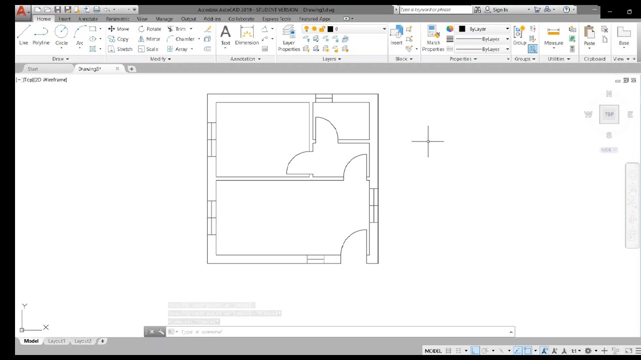 How to draw a tiny house on AutoCAD - YouTube