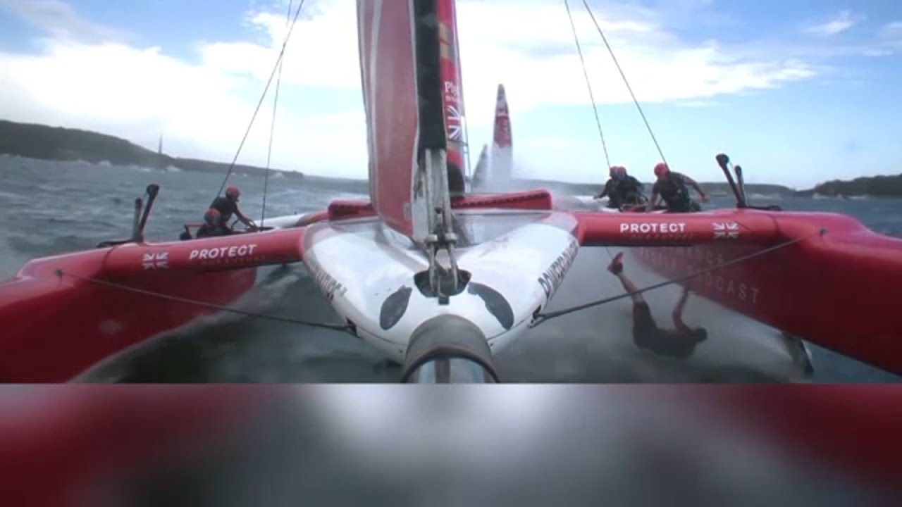 Dramatic moment crew member falls overboard during a sailing race ...