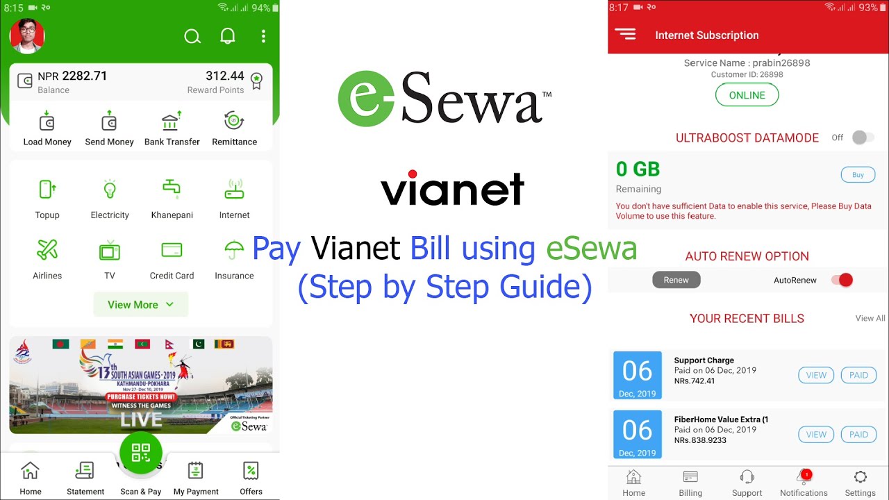 How To Pay Vianet Internet Bill from eSewa Mobile App (Easy) - YouTube