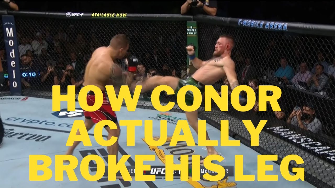 How Conor McGregor Actually Broke his leg - Elbow check by Dustin ...