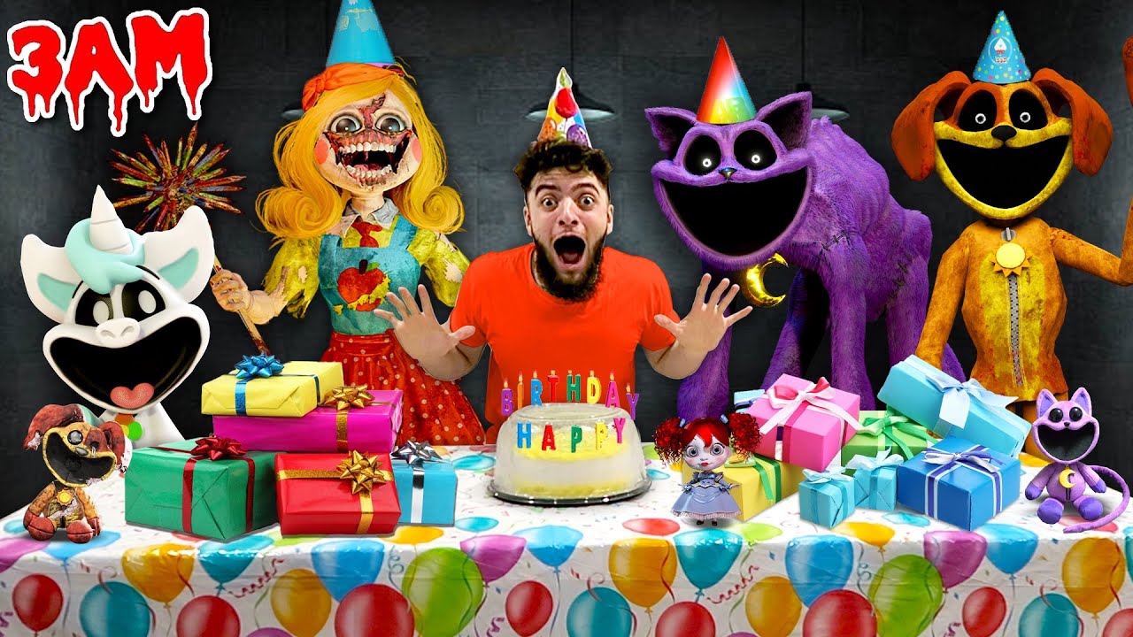 WE THREW POPPY PLAYTIME CHAPTER 3 BIRTHDAY PARTY AT 3AM!! *MISS DELIGHT ...