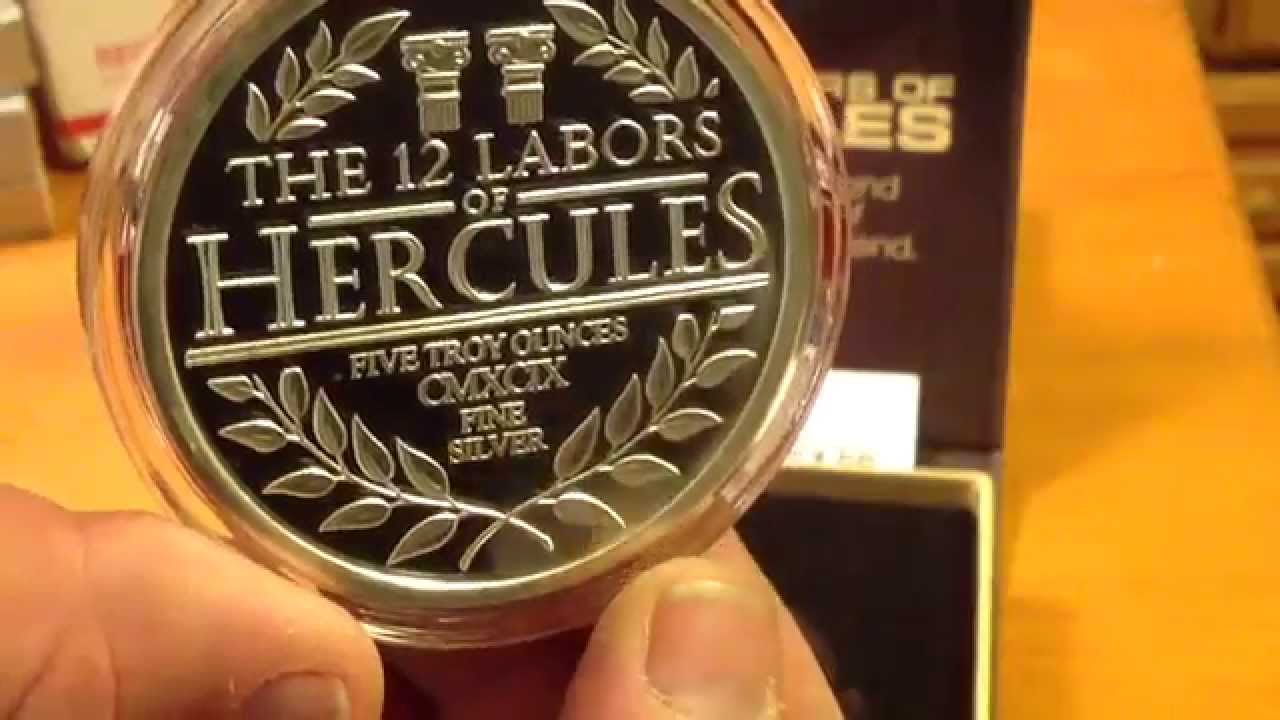 Silver Bullion Unboxing: 12 Labors of Hercules - 1 and 5 oz silver ...